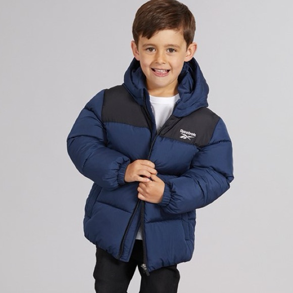 Reebok | Jackets & Coats | Reebok Boys Blue Removable Hoodie Winter ...